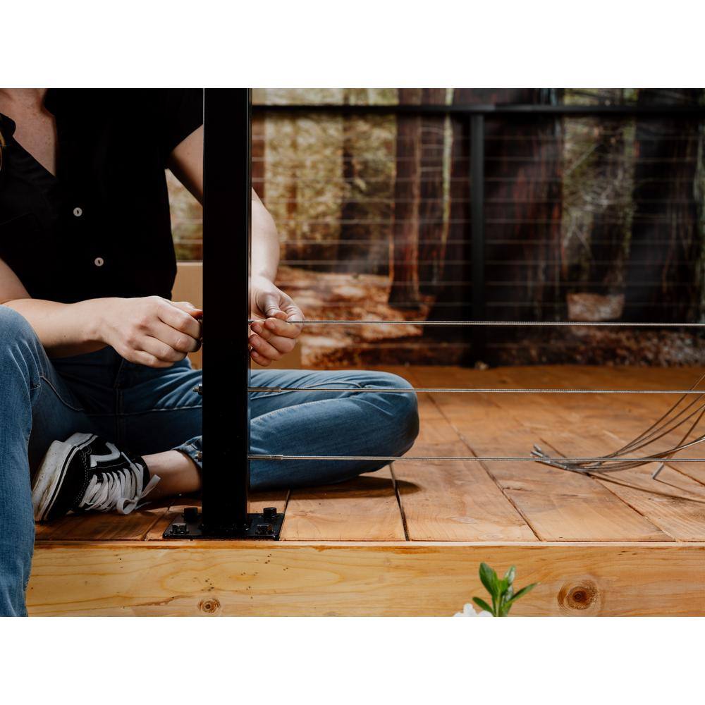 CityPost 60 ft. Deck Cable Railing, 36 in. Base Mount, White – PROARB