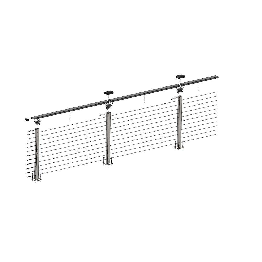 CityPost 68 ft. Black Deck Cable Railing 36 in. Base Mount – PROARB