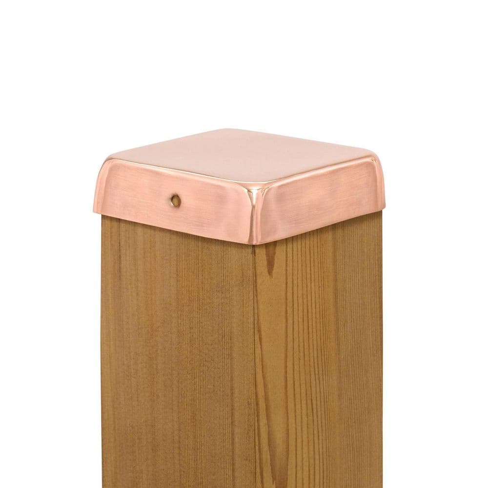 Protectyte 4 in. x 4 in. Copper Flat Top Slip Over Fence Post Cap with ...