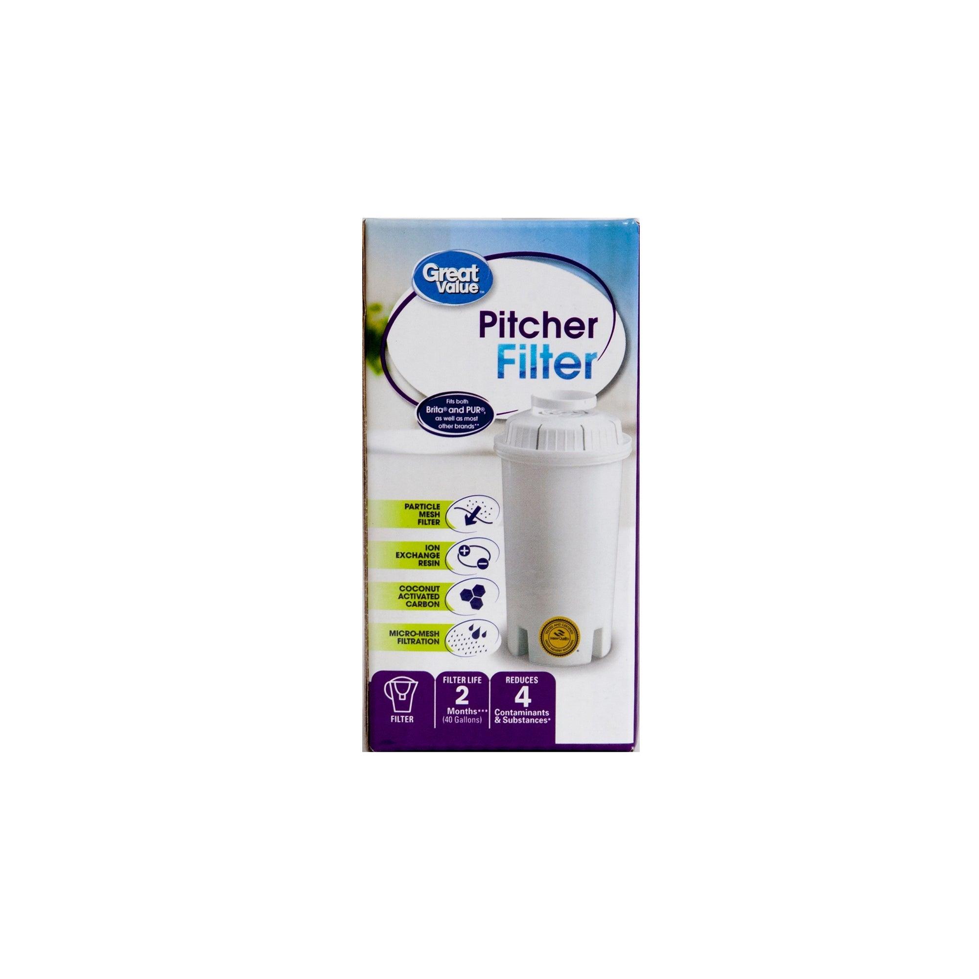 Great Value Universal Pitcher Replacement Filter 1 pack, QF-21, White ...