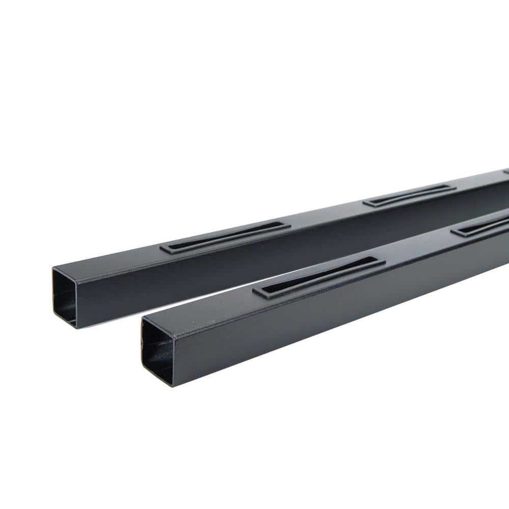 Al13 Home Pure View 6 ft. W x 1.3 in. H Black Sand Stair Rail for Glas ...