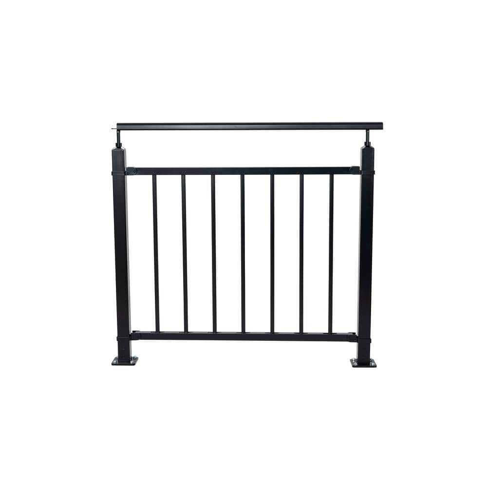 Dolle Acadia 38 in. H x 41 in. W Black Aluminum Starter Banister Kit S ...