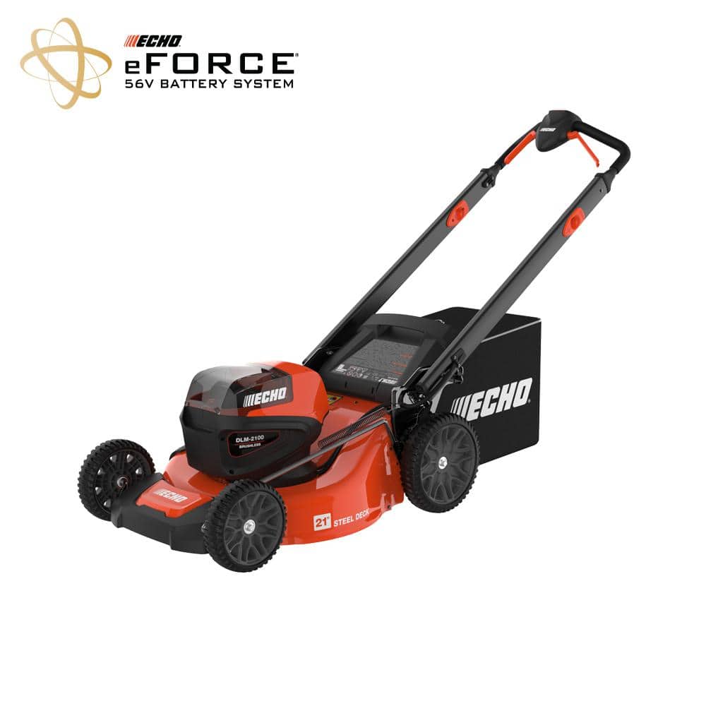 ECHO eFORCE 21 in. 56-Volt Cordless Battery Walk Behind Push Lawn Mowe ...
