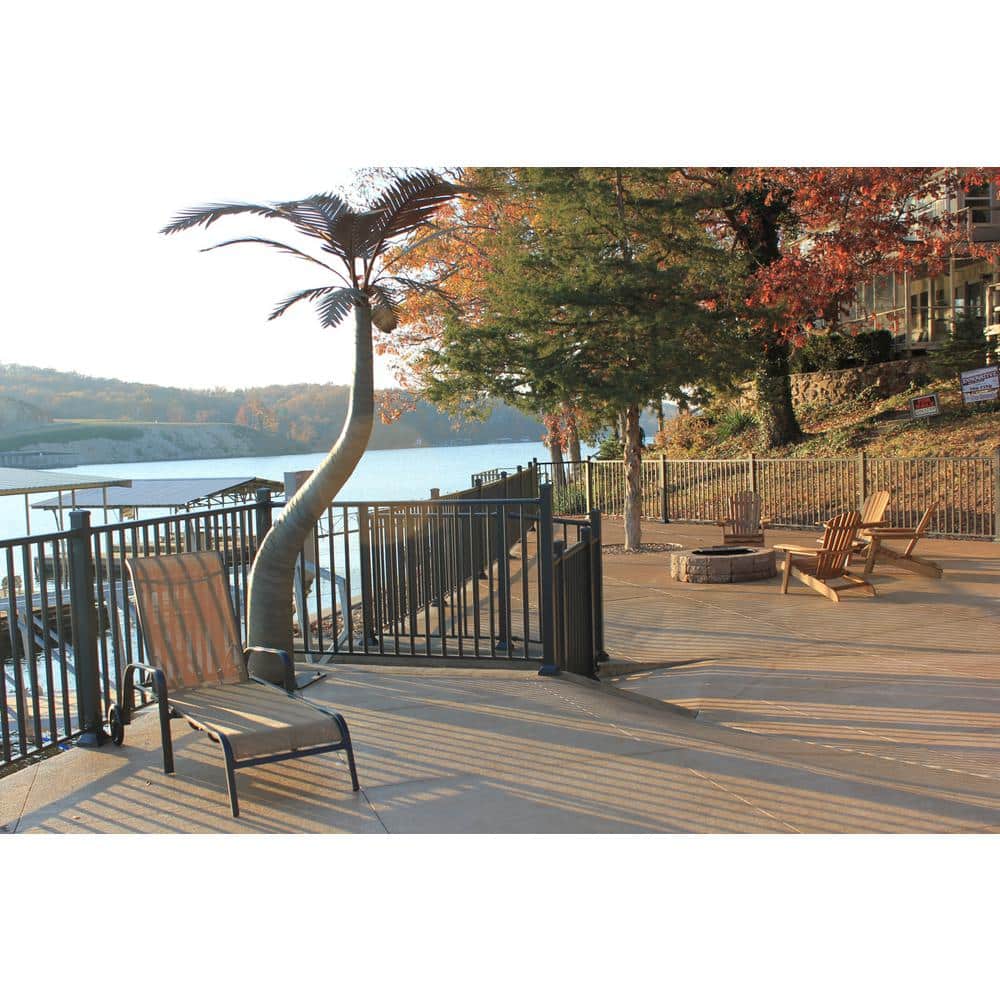EZ Handrail 6 ft. x 42 in. Textured Black Aluminum Baluster Railing Ki ...