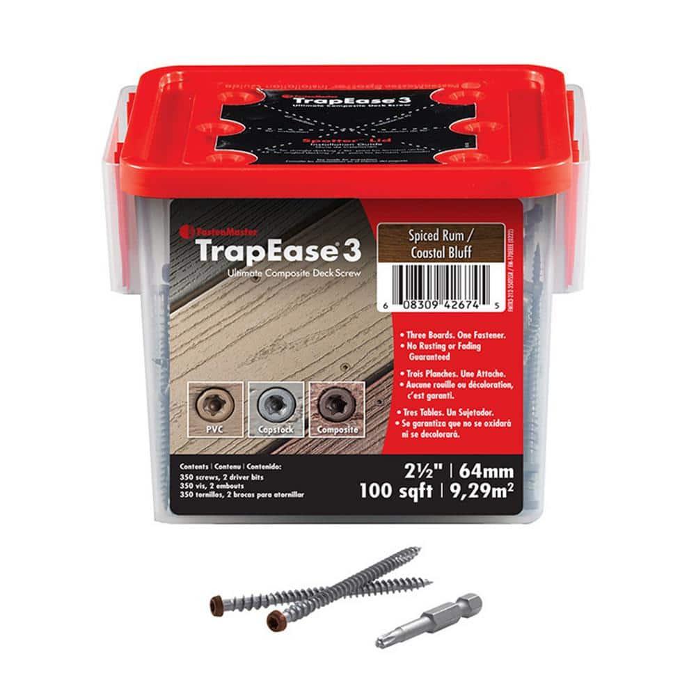 FastenMaster TrapEase 3 - 2-1/2 in. Color Match Deck Fastener - Spiced ...