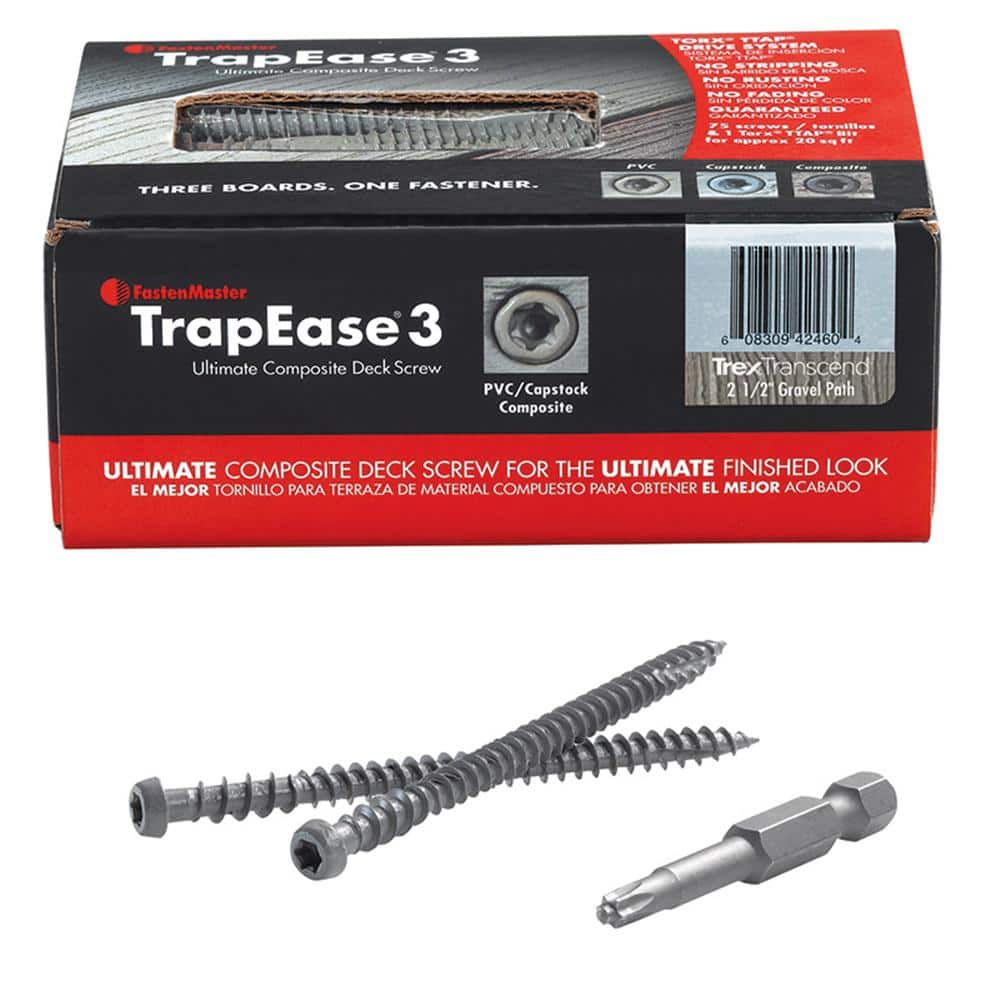 FastenMaster TrapEase 3 Deck Screws for Trex Select Decking – 2-1/2 in ...