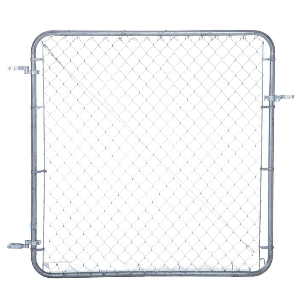 Fit-Right 24 in. to 72 in. W x 6 ft. H Galvanized Metal Chain Link Fen ...