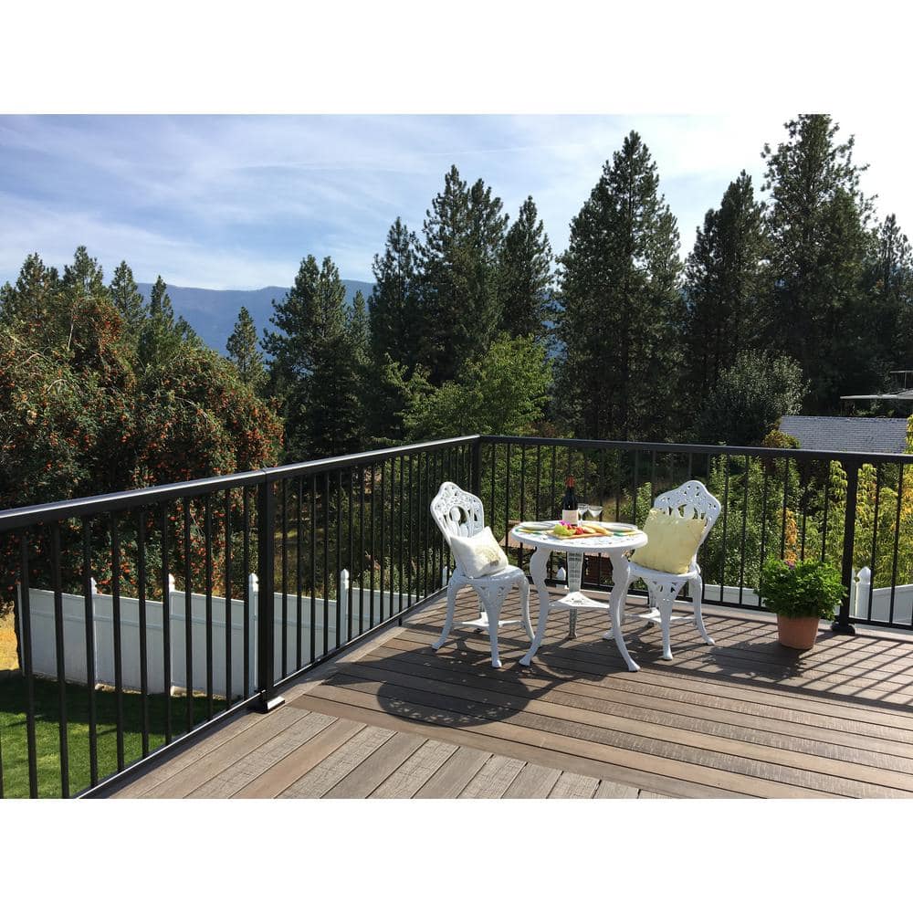 FORTRESS Al13 Home Rail 3 in. W x 5 in. H Black Sand Adjustable Stair ...