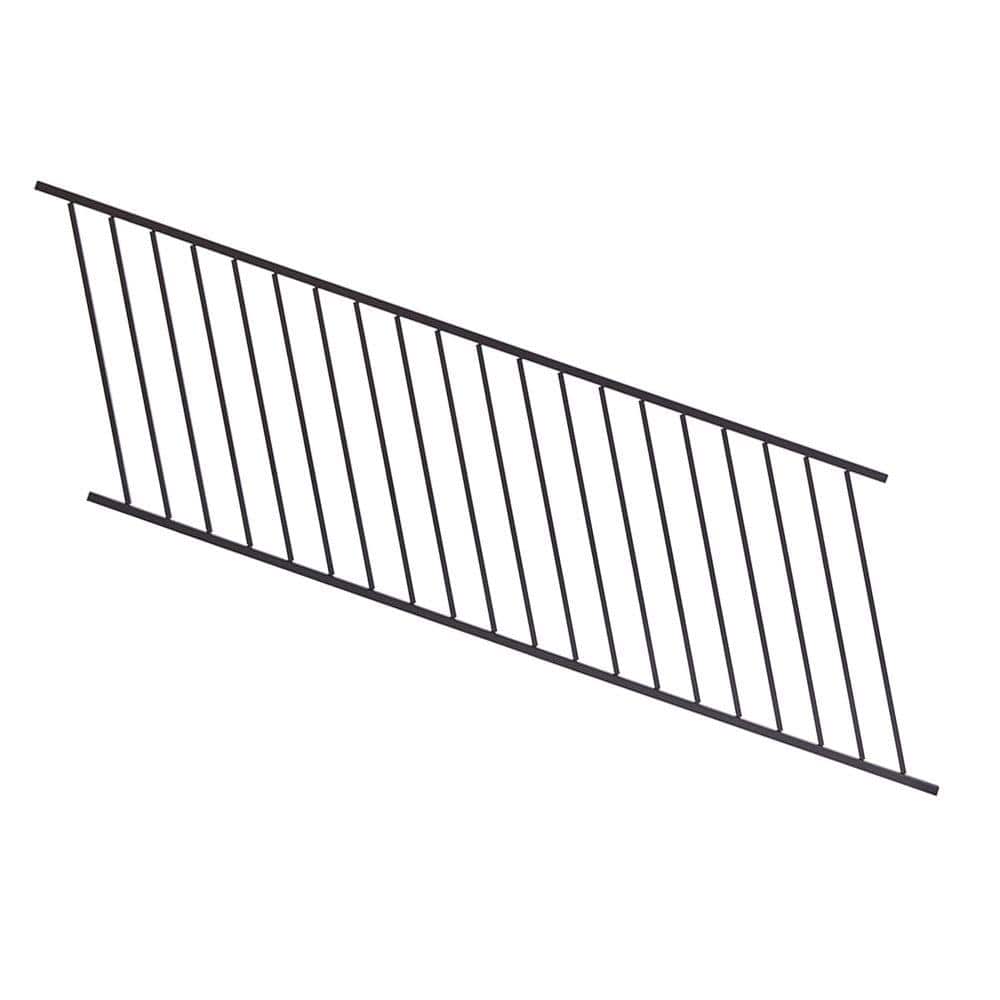 FORTRESS Fe26 34 in. H x 6 ft. W Black Steel Adjustable Railing Stair ...