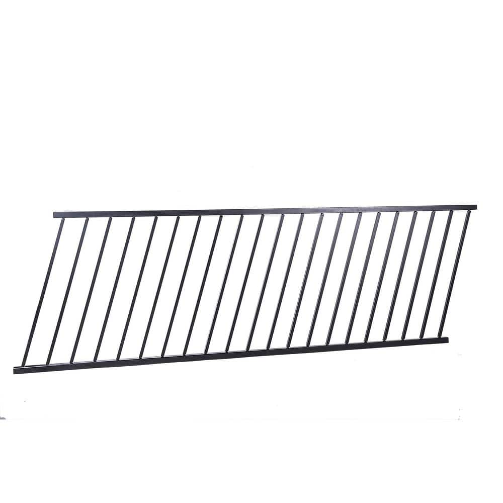 FORTRESS Al13 Home Traditional Railing 40 in. H x 8 ft. W Black Sand A ...