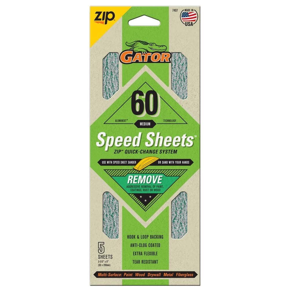 Gator AlumiNext Speed Sheets 3-2/3 in. x 9 in. 60 Grit Medium Hook and ...