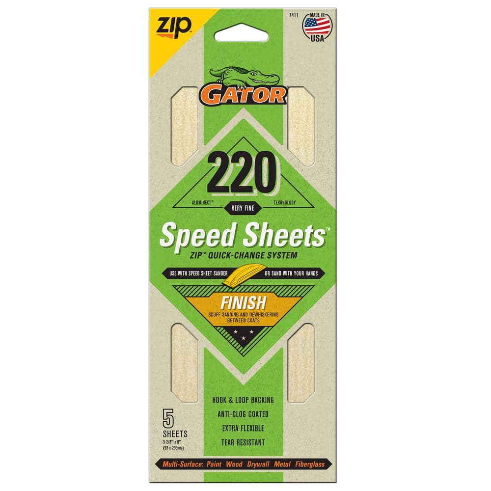 Gator AlumiNext Speed Sheets 3-2/3 in. x 9 in. 220 Grit Very Fine Hook ...
