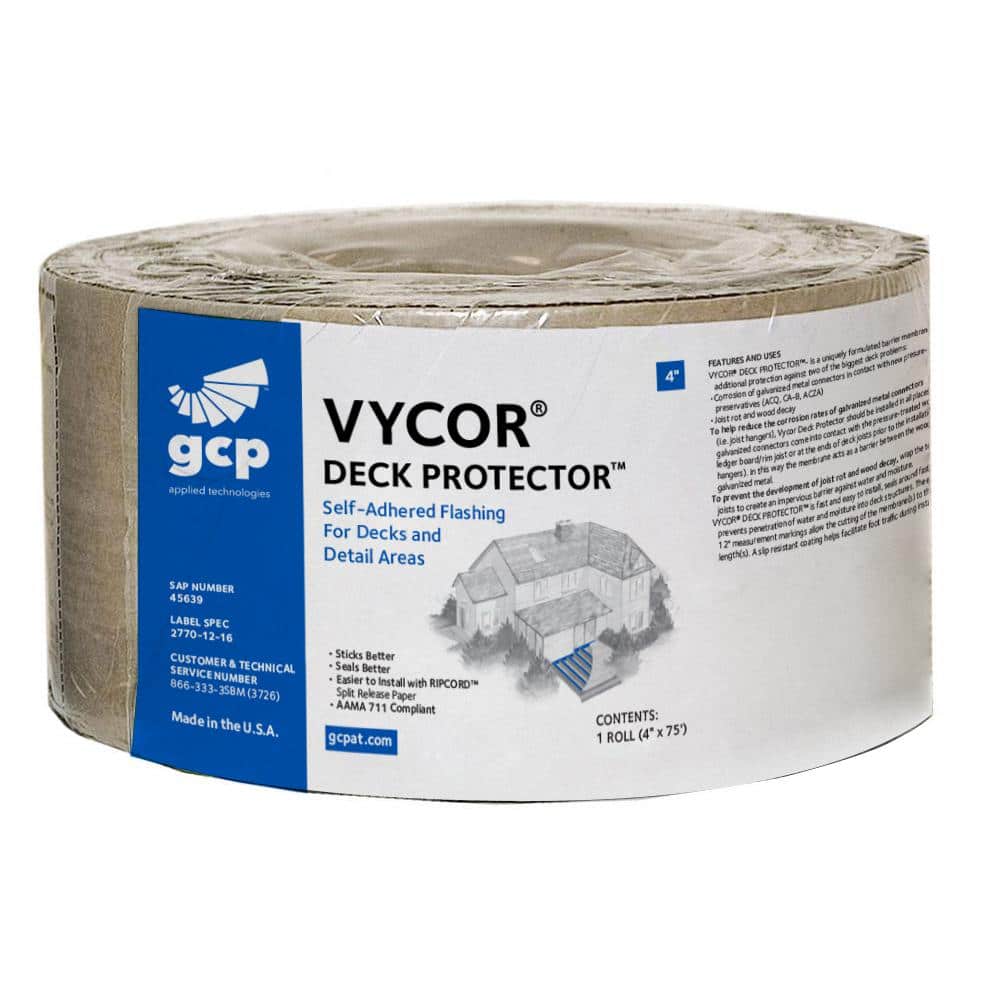 Grace Vycor Deck Protector 4 in. x 75 ft. Roll Fully-Adhered Joist Tap ...