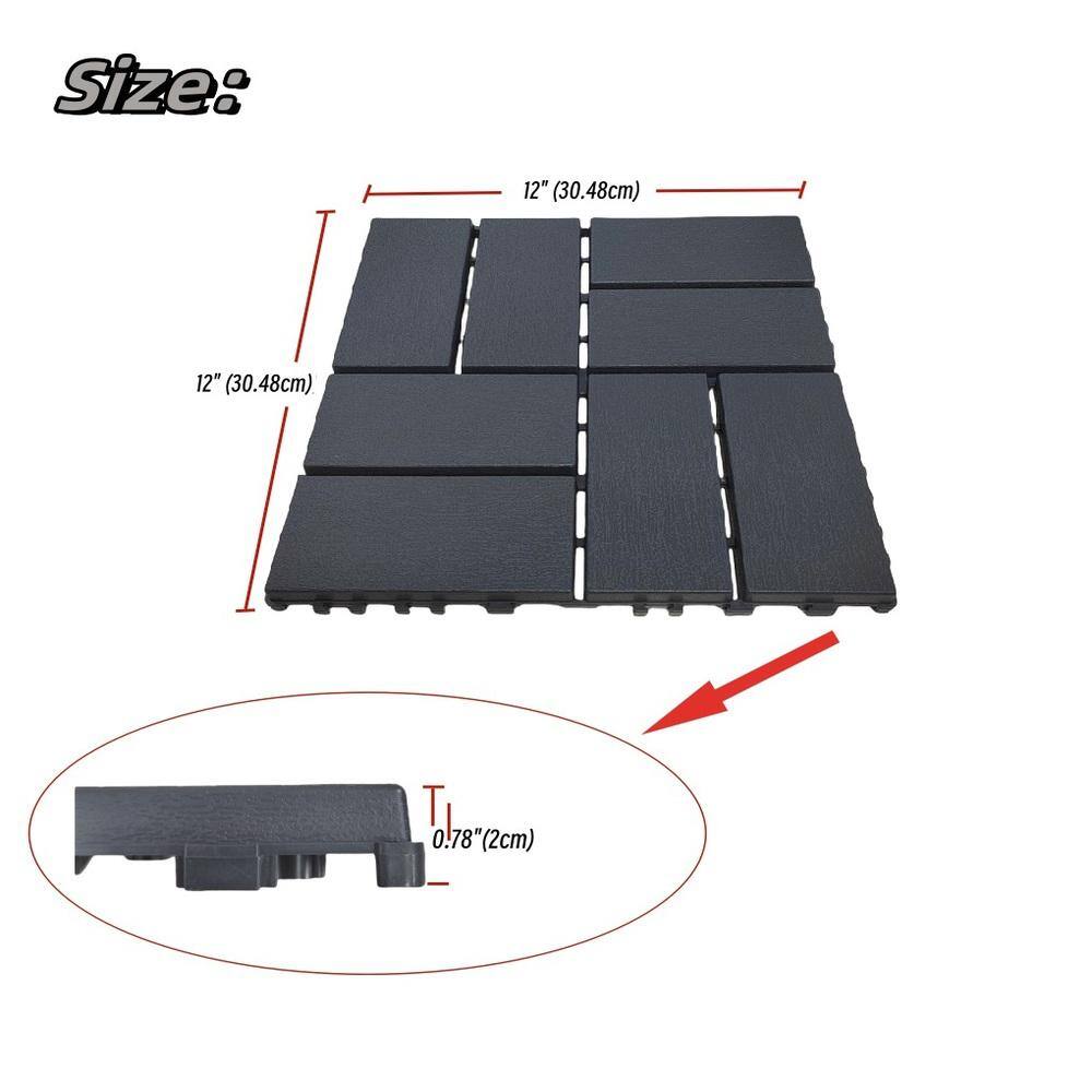 Amucolo 12 in. x 12 in. Waterproof Composite Interlocking Deck Tiles i – PROARB