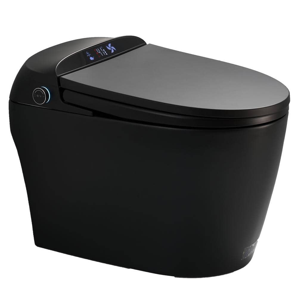 LORDEAR Smart Bidet Toilet with Digital Display, Dual Flush, Matte Bla ...