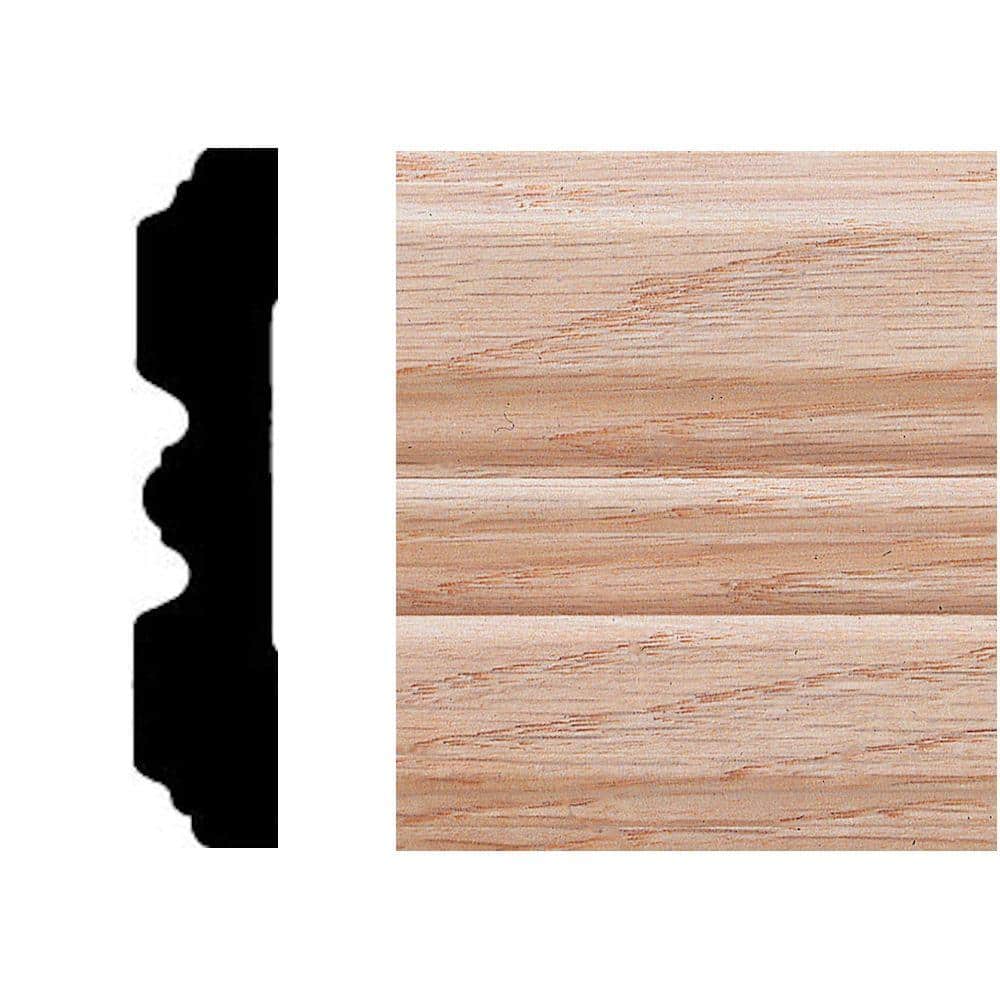 HOUSE OF FARA 3/4 in. x 3-1/4 in. x 7 ft. Oak Wood Fluted Casing Mould ...