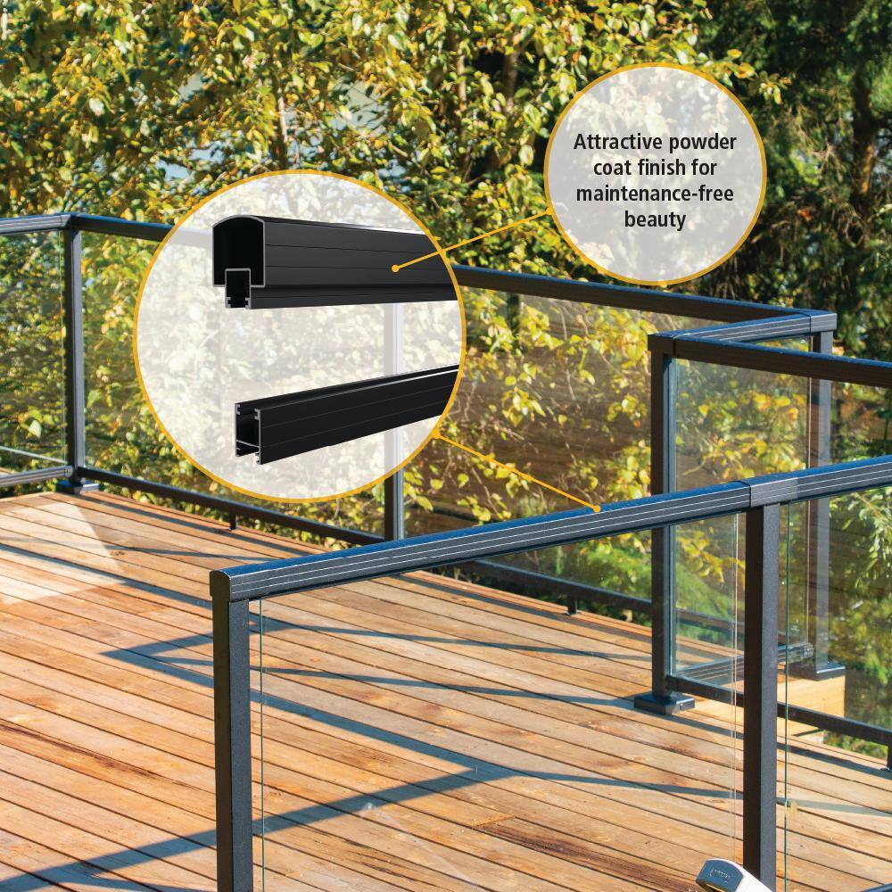 Peak Aluminum Railing 36 in. H x 40 in. W Matte Black Aluminum Deck Ra ...