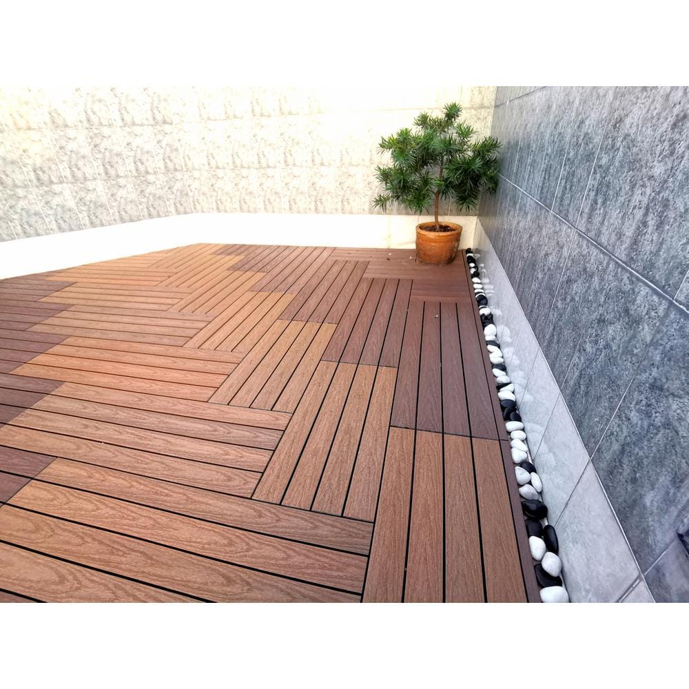 NewTechWood UltraShield Naturale 2 ft. x 1 ft. Quick Deck Outdoor Comp ...