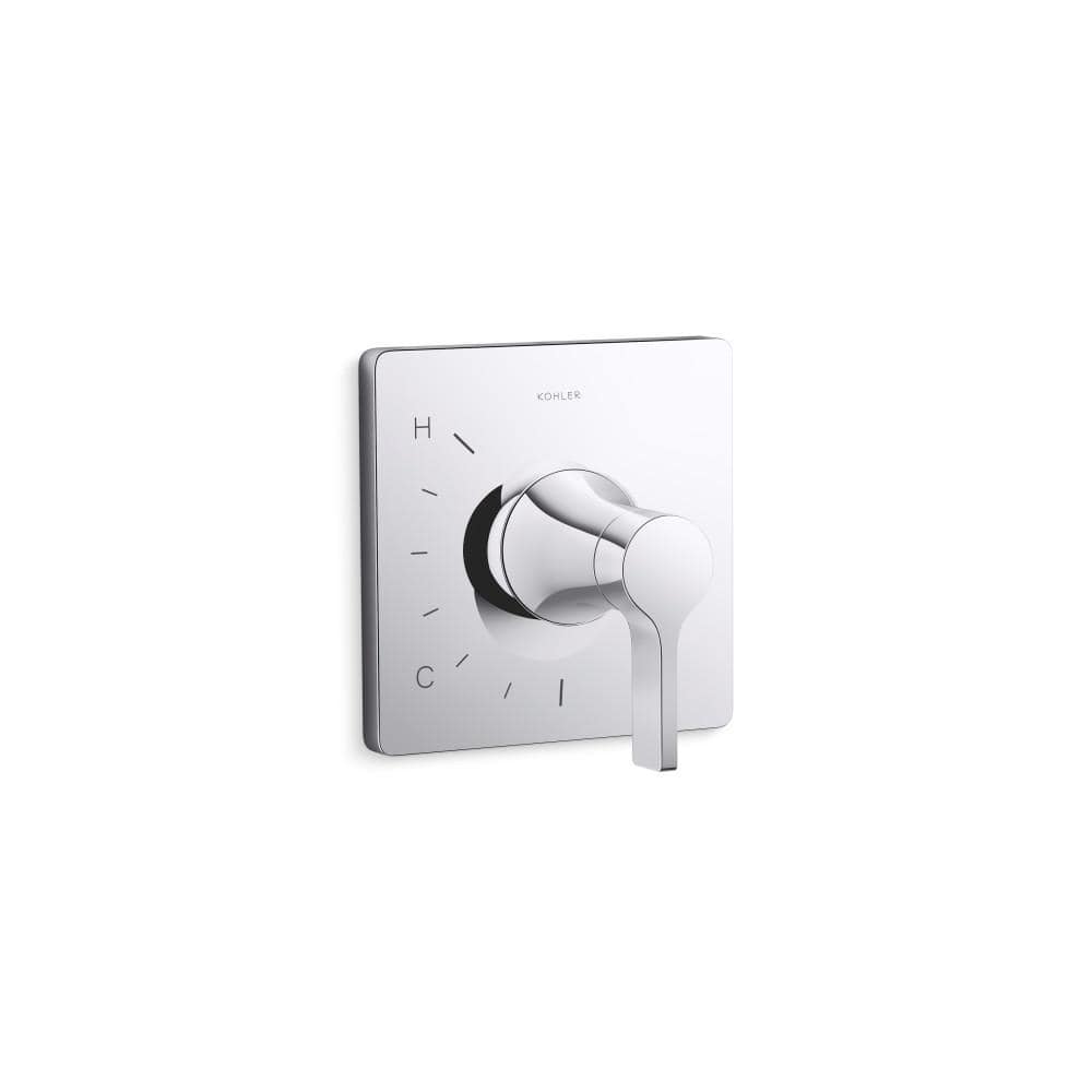 KOHLER Venza 1-Handle Pressure-Balancing Valve Trim in Polished Chrome ...