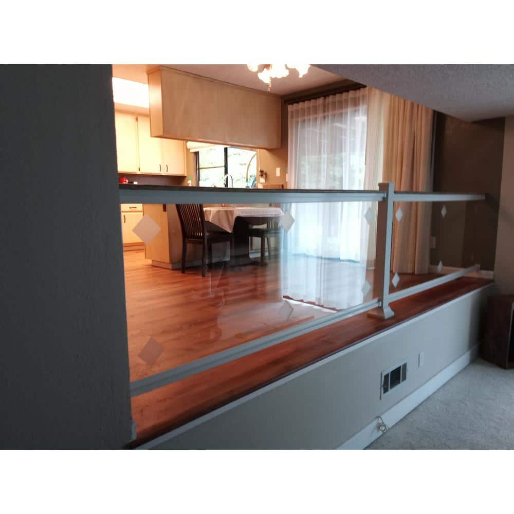 EZ Handrail 3 in. x 3 in. Silver Vein Aluminum EZ Post Low Profile Bas ...