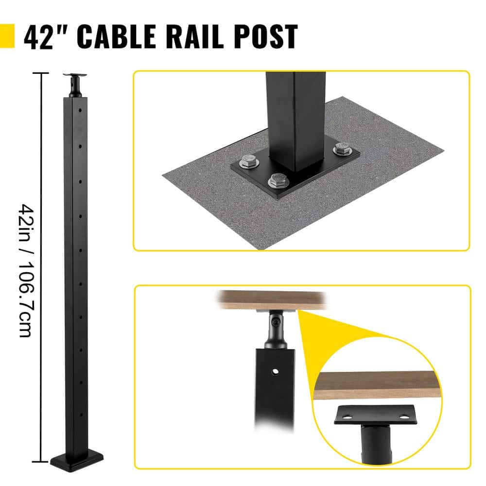 SKYSHALO Cable Railing Post Level Deck Stair Post 42 x 0.98 x 1.97 in ...