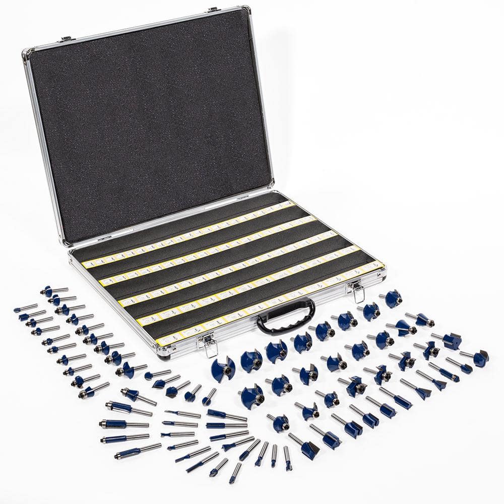 Stark 1/4 in. Tungsten Carbide 3-Blade Router Bit Set (80-Piece) – PROARB