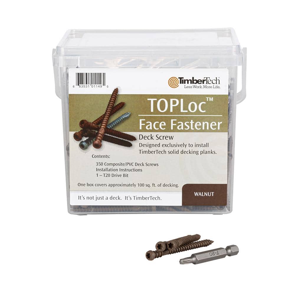 TimberTech TOPLoc for Composite Walnut 100 sq. ft. (350 - 2-1/2 in. Sc ...