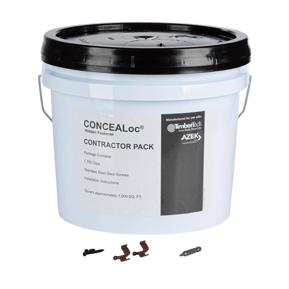 TimberTech CONCEALoc Hidden Fastener Bulk Bucket 1000 sq. ft. (1750 Cl ...
