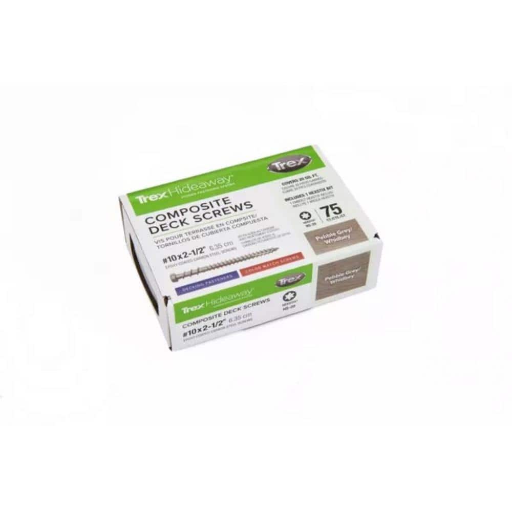 Trex 2-1/2 in. #10 Torx Flat Undercut Pebble Grey and Whidbey Color-Ma ...