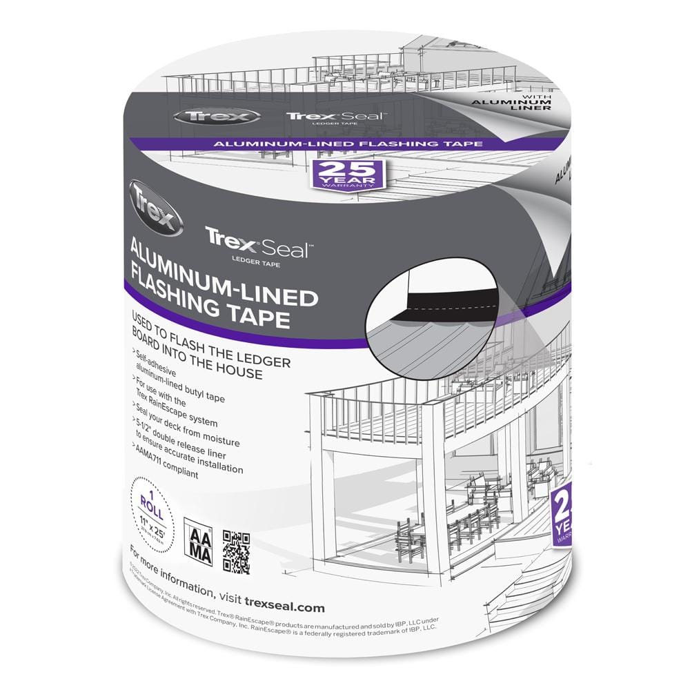 Trex RainEscape Trex 11 in. x 50 ft. Ledger Tape Self-Adhesive Butyl T ...