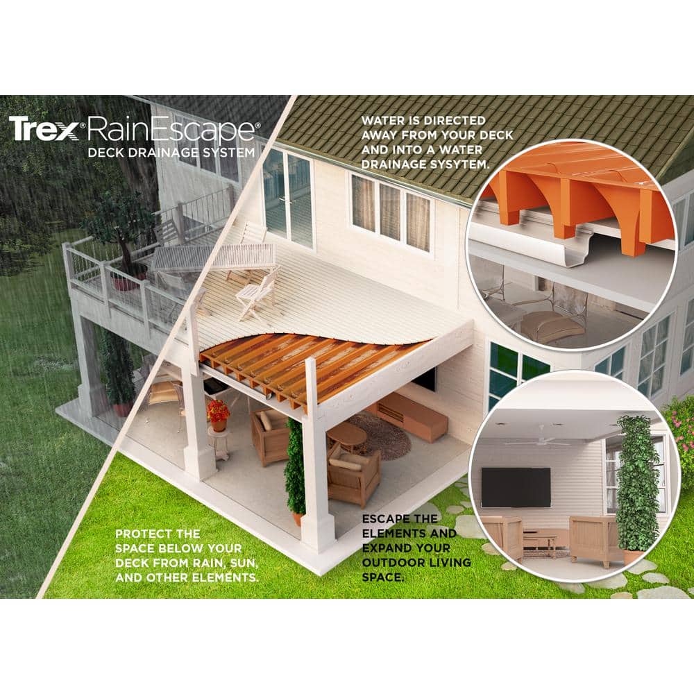 Trex RainEscape Trex 12 ft. RainEscape Deck Drainage System Plastic Tr ...