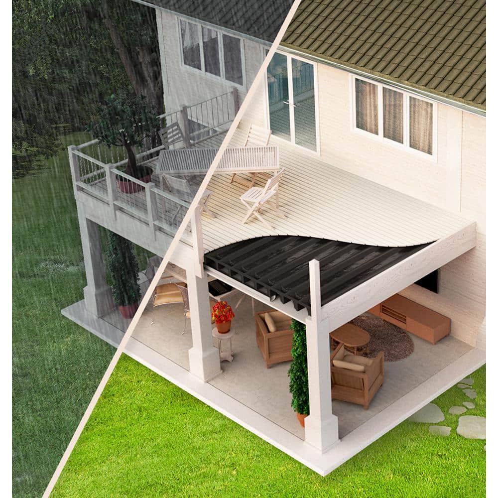 Trex RainEscape Trex 12 ft. RainEscape Plastic Trough Black Deck Drain ...