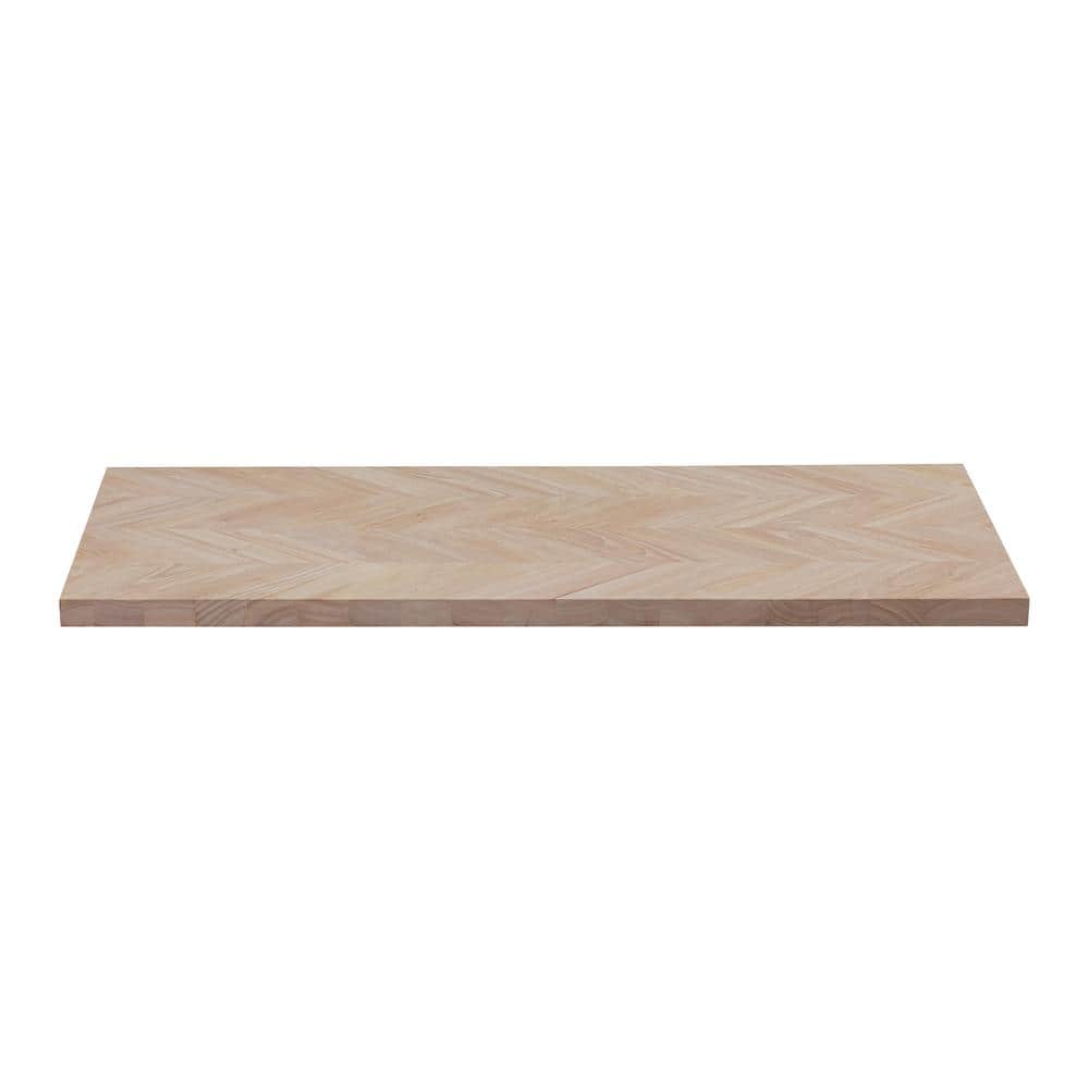 HARDWOOD REFLECTIONS 8 ft. L x 25 in. D Unfinished Hevea Chevron Solid ...