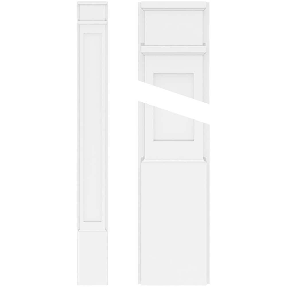 Ekena Millwork 2 in. x 6 in. x 48 in. Flat Panel PVC Pilaster Moulding ...