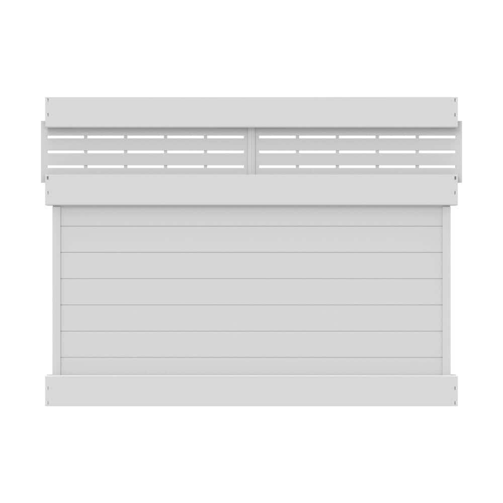 Barrette Outdoor Living Horizontal Boardwalk 6 ft. H x 8 ft. W White S ...