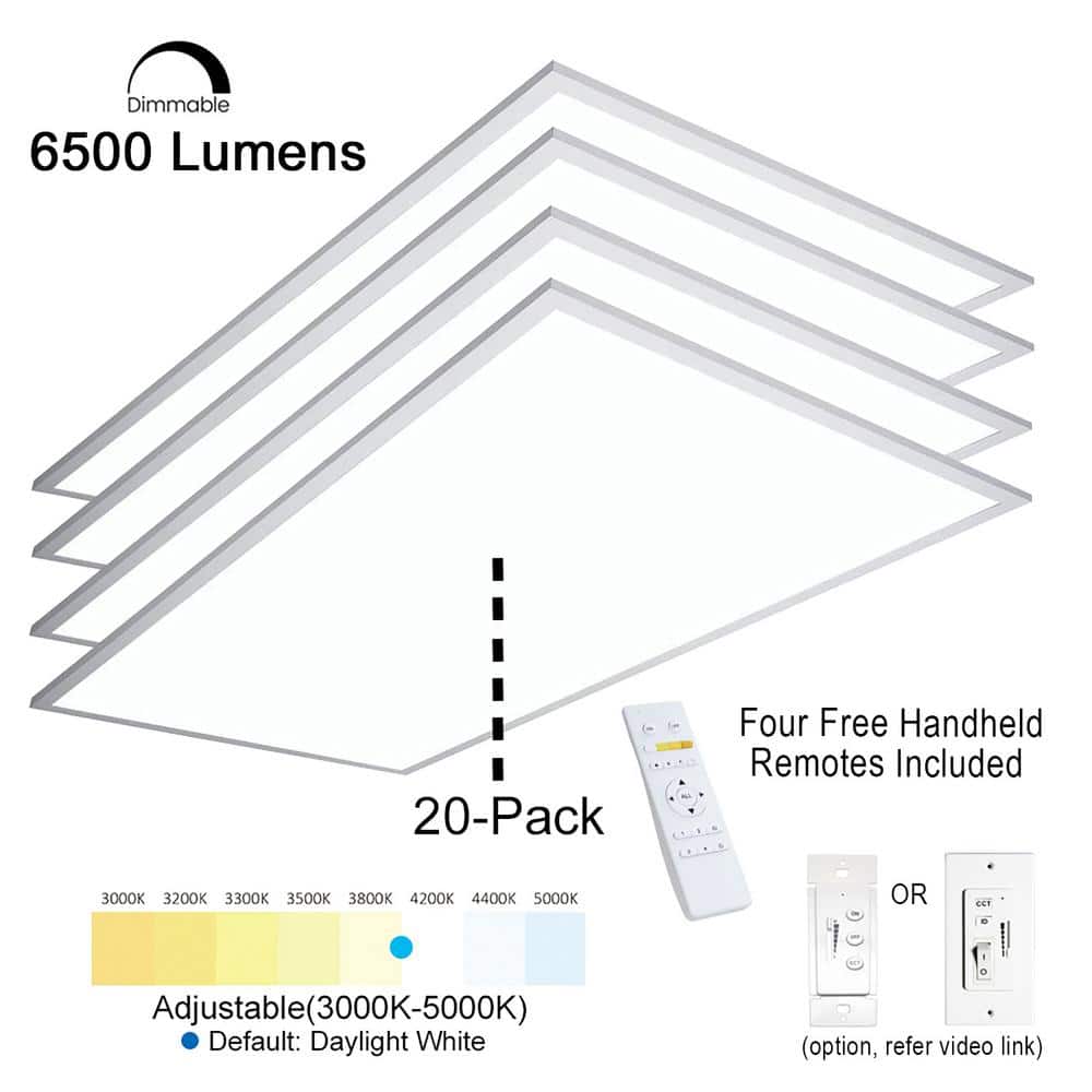 eSenLite 2 ft. x 4 ft. Integrated LED Panel Light Troffer Backlit 6500 ...