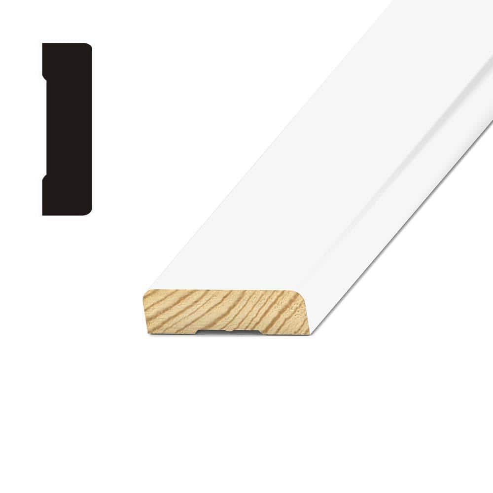 Kelleher Round Edge 9/16 in. x 2-1/4 in. Primed Pine Casing Molding ...