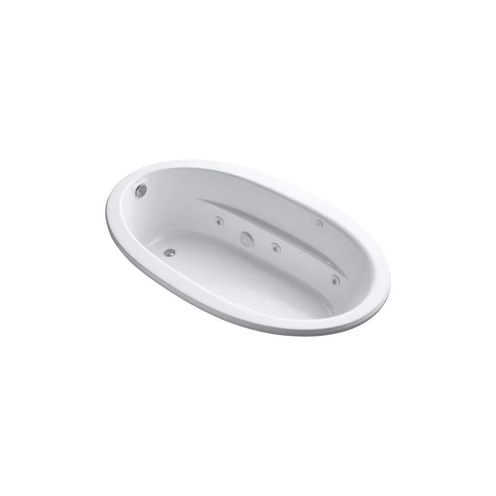 KOHLER Sunward 72 in. Oval Drop-in Whirlpool Bathtub in White – PROARB