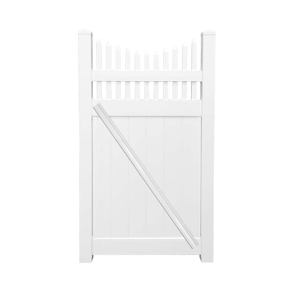 Weatherables Halifax White Vinyl Privacy Fence Gate Kit – PROARB