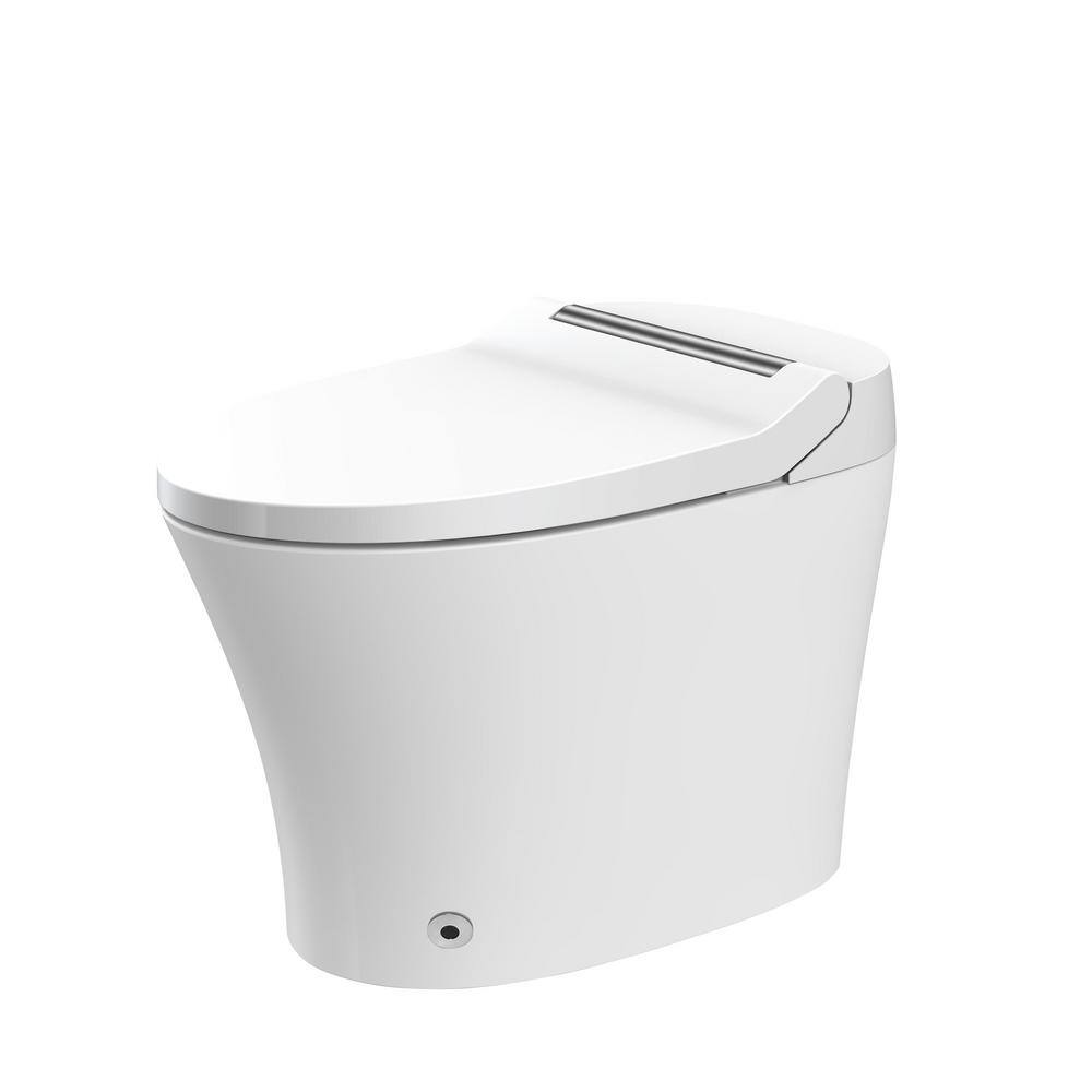WELLFOR Elongated Smart Bidet Toilet 1.28 GPF with Heated Seat & Auto ...