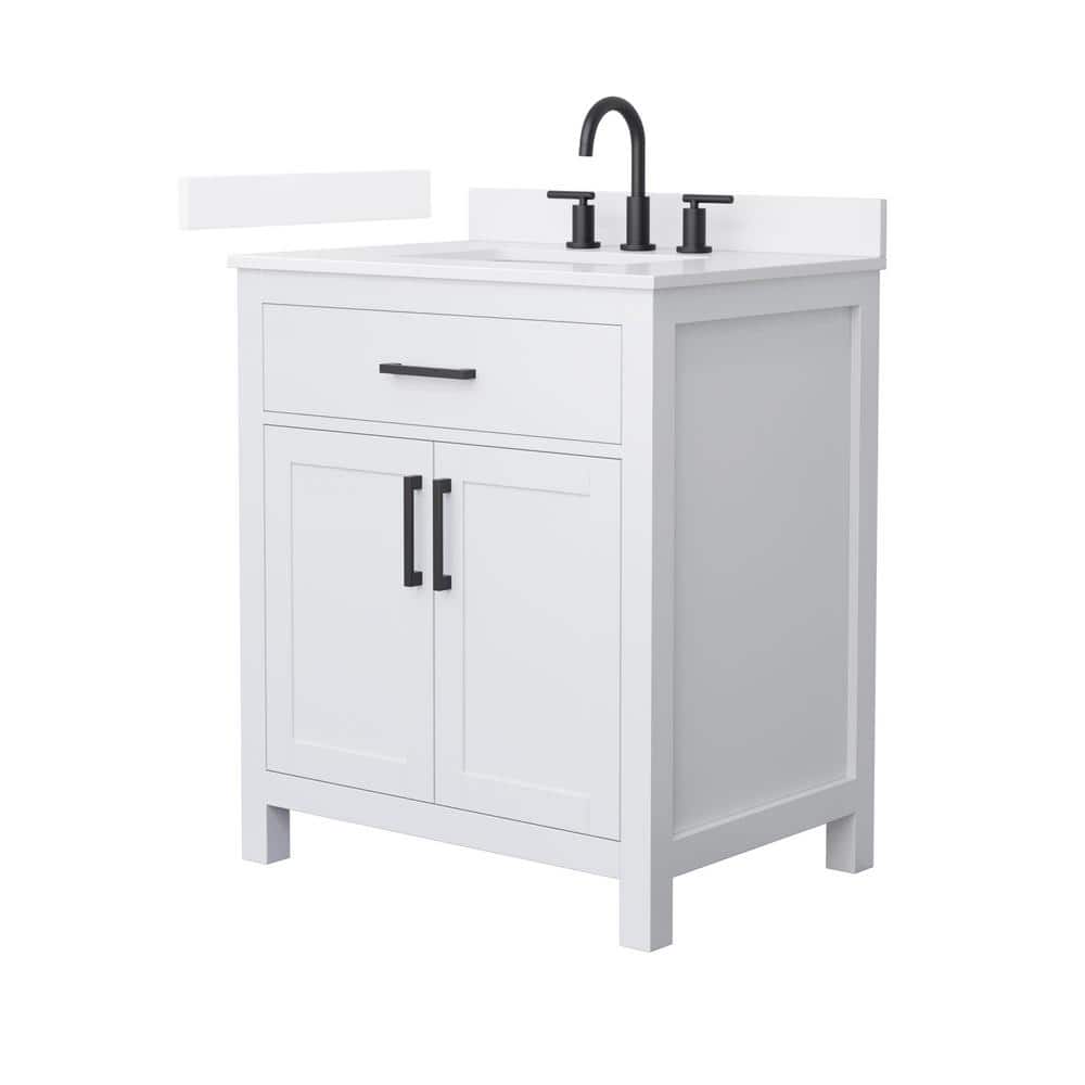 Wyndham Collection Beckett 30 in. Freestanding White Bath Vanity with ...