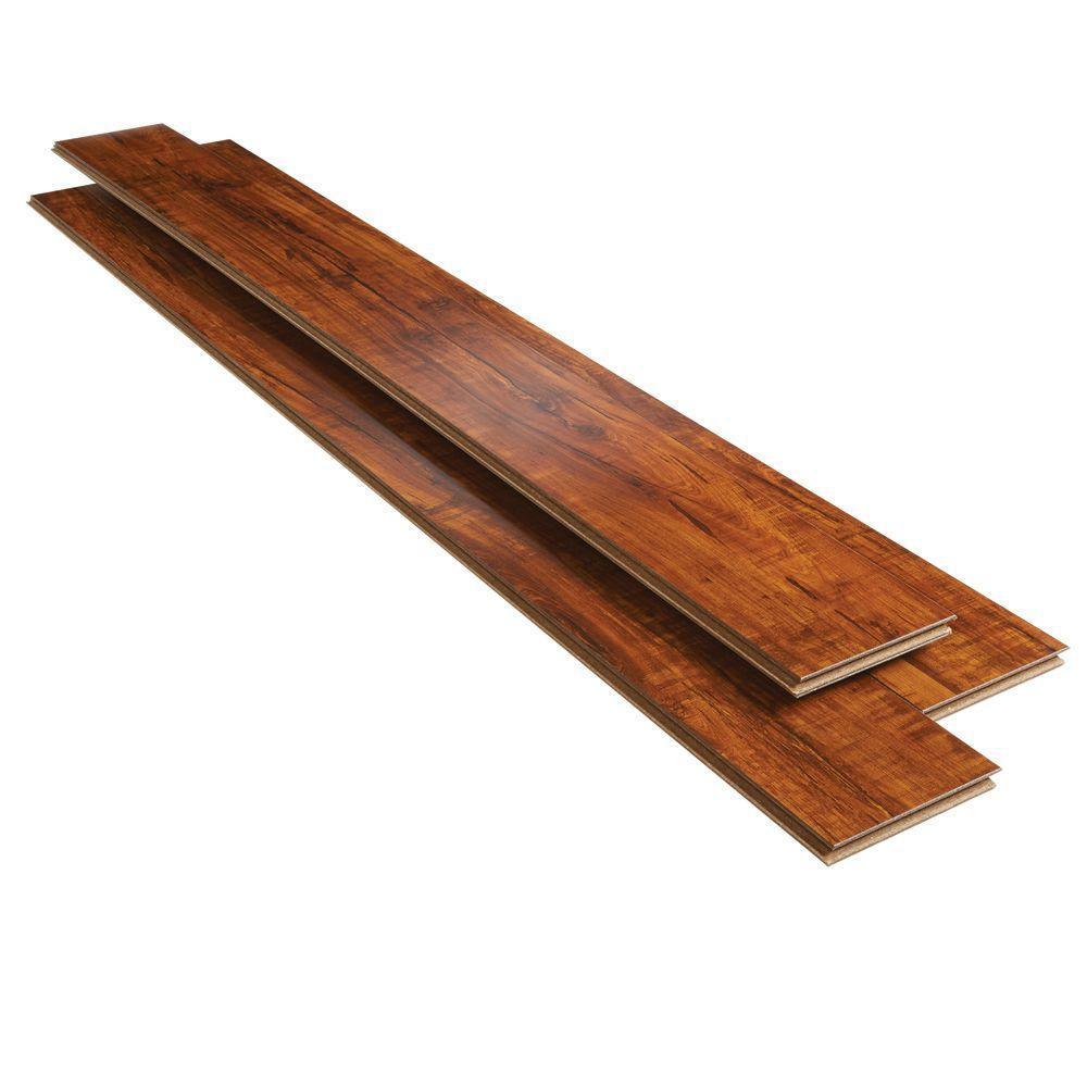 TrafficMASTER High Gloss Perry Hickory 8mm T x 4.92 in. W x 47.80 in ...